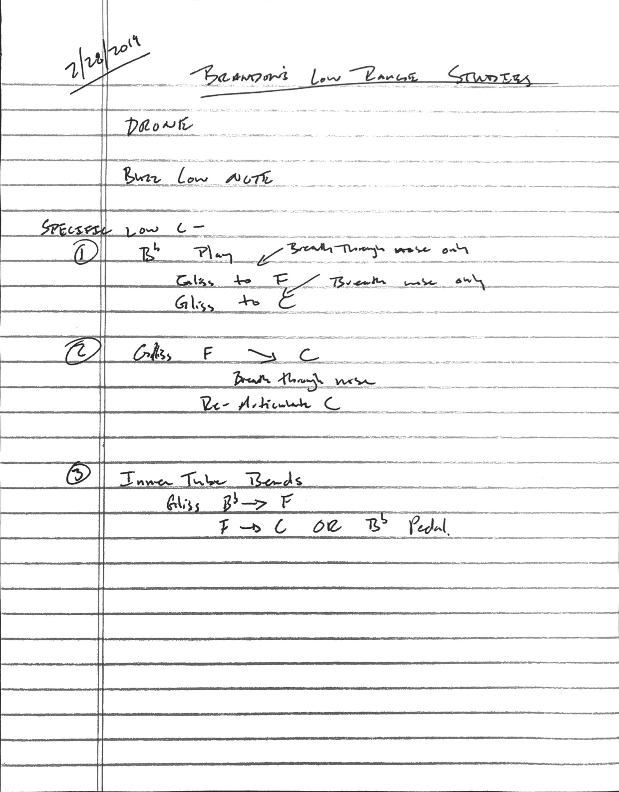 Trombone Low Range Studies Benjamin Yates